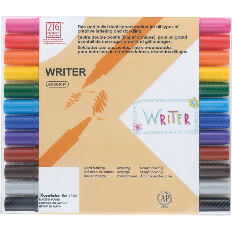 Kuretake Zig Memory Writer X12 Colors12 Colour Set WorldOfCraft