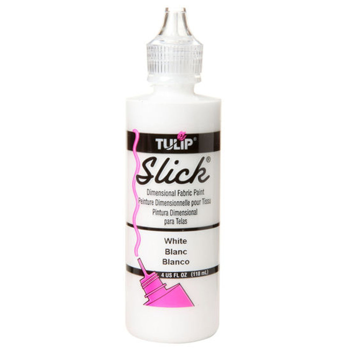 Tulip Slick White Dimensional Fabric Paint 4oz WorldOfCraft
