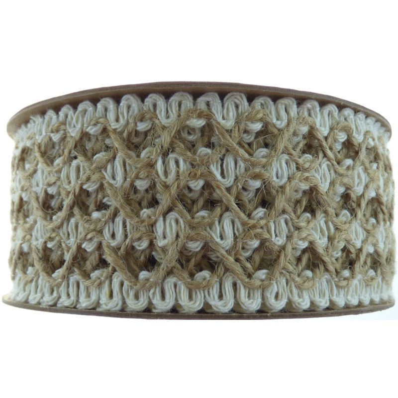 Decorative Hessian Pattern Ribbon No.285 - 40mm X 4.57m WorldOfCraft