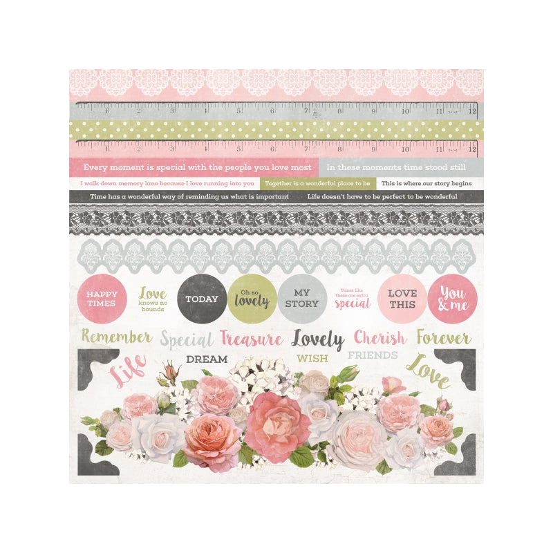 Kaisercraft Cottage Rose Sticker Sheet | World Of Craft