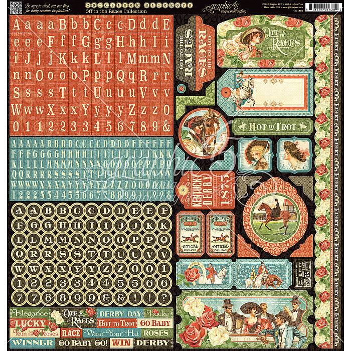 Graphic 45 Off To The Races Stickers | World Of Craft