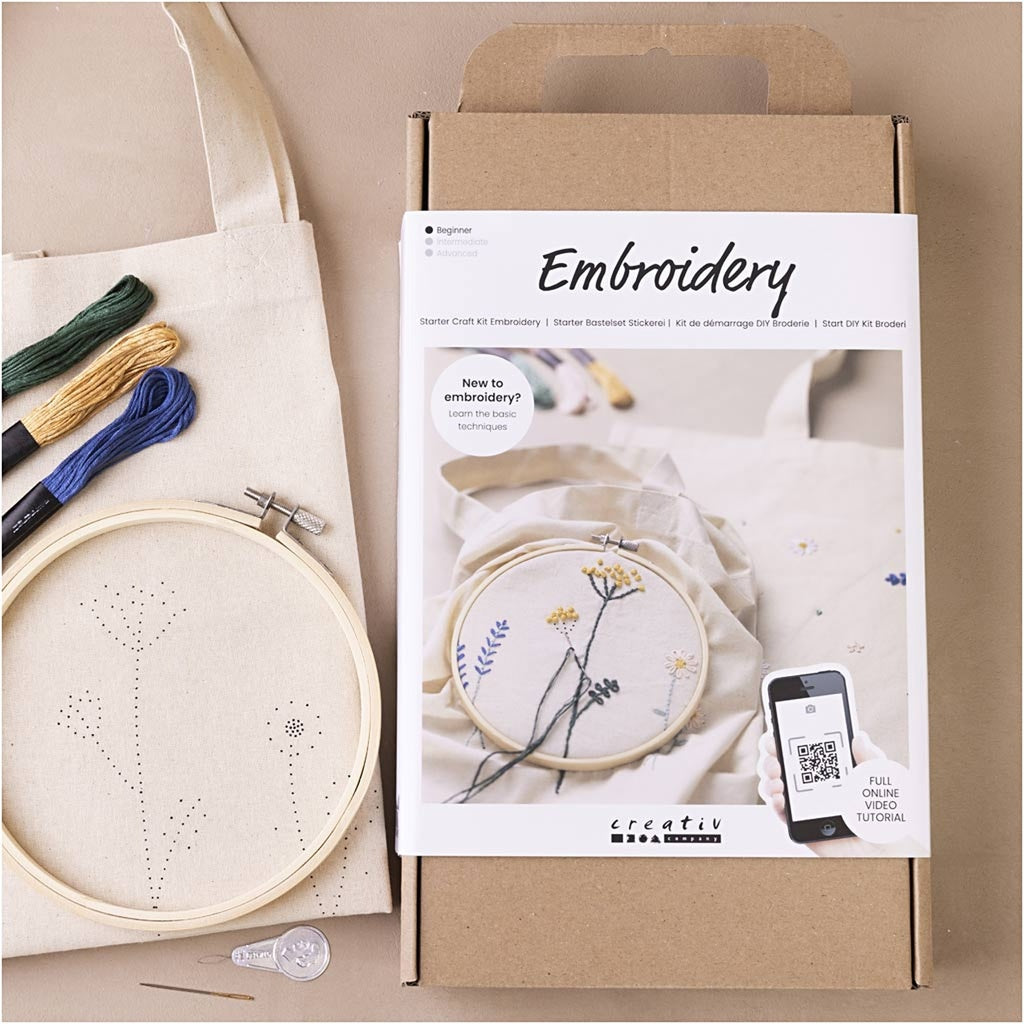 Creativ Starter Craft Kit Embroidery Flowers WorldOfCraft